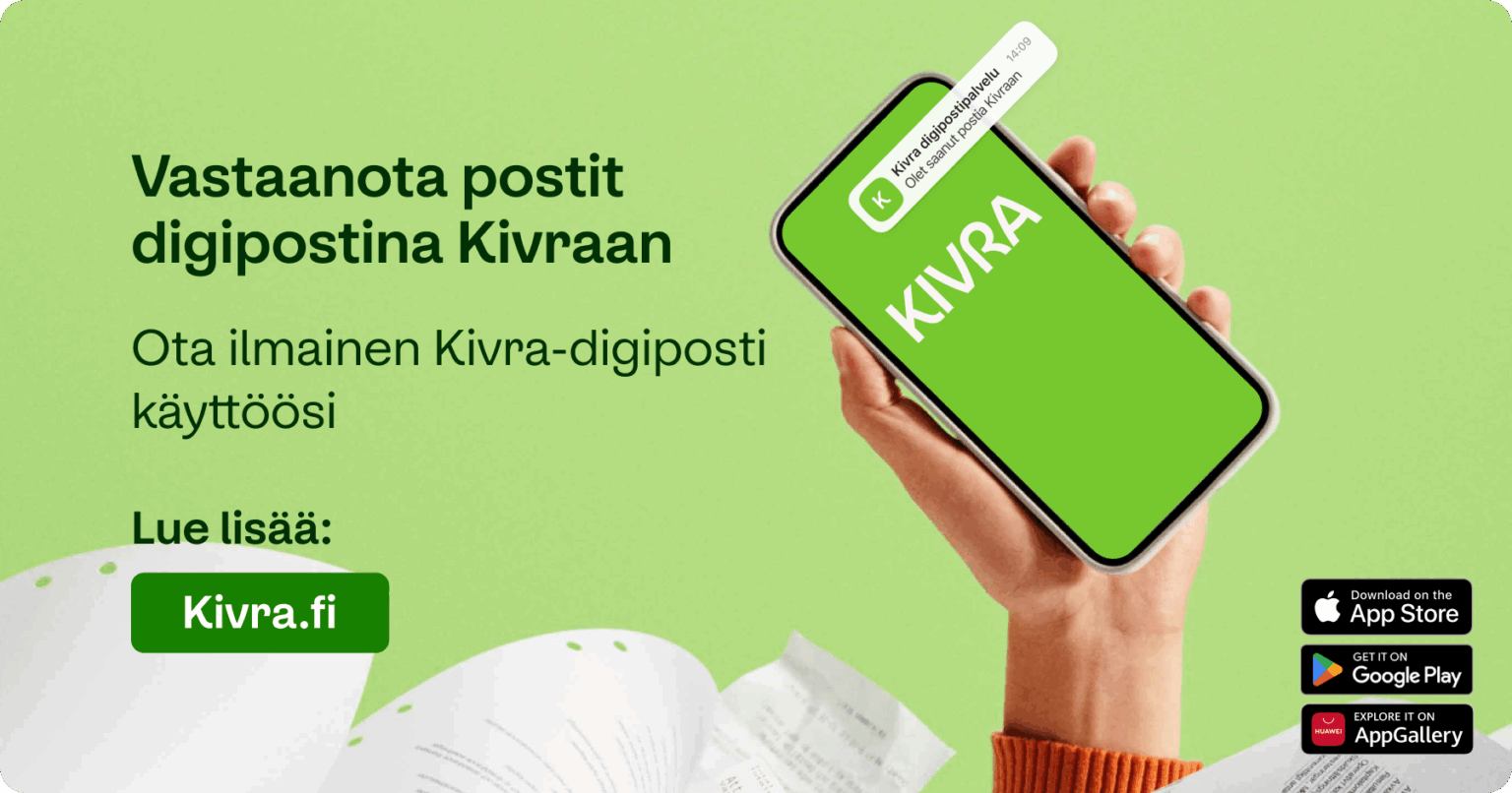 Tilaa Kiertokaaren laskut sähköisesti Kivraan - Kiertokaari